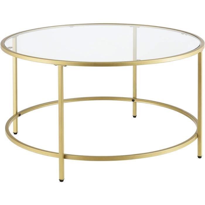 Table Basse Ronde Pour Salon Petite Table Stylée Plateau En Verre Pieds ...