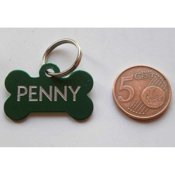 MEDAILLON GRAVEE CHIEN CHIOT CHAT VERT PETIT MODELE PERSONNALISATION ...