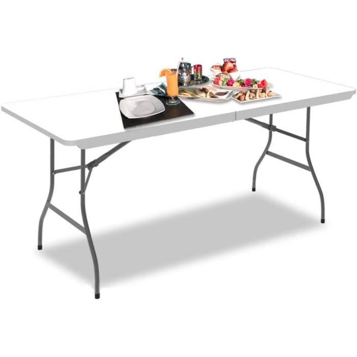 Table Pliante Camping, Table de Jardin Plastique, Traiteur Pliante ...