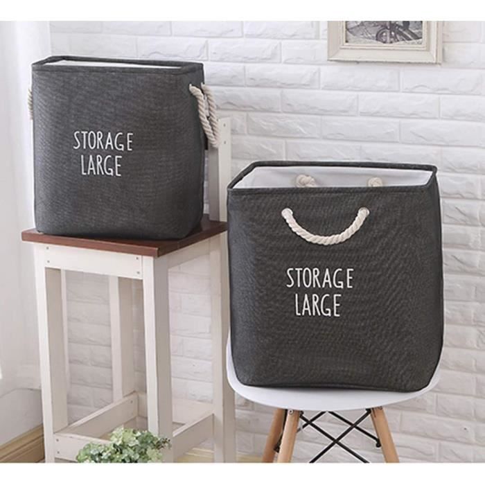 Paniers à linge Pliable Grand Panier de Rangement Coton et Lin Matériau ...