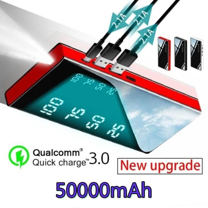50000mAh Large Capacity USB External Battery Mobile Power LED Universal ...