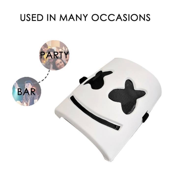MarshMello Mask Casque intégral Halloween Cosplay Mask blanc ...