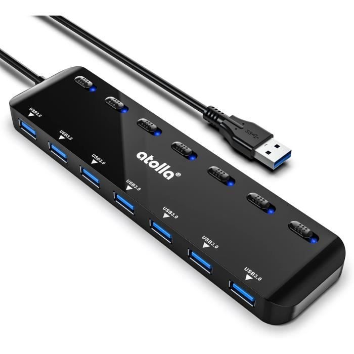 Répartiteur Hub Usb 3.0 À 7 Ports, Multiprise Usb Ultra Fine Avec ...