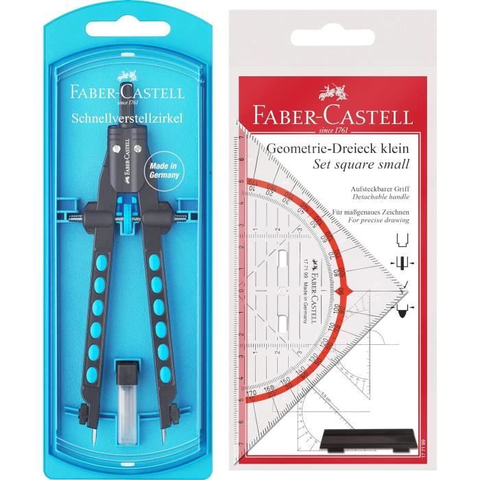 174340 Compas À Réglage Rapide, Bleu Avec Équerre D'Origine 14 Cm (Avec ...