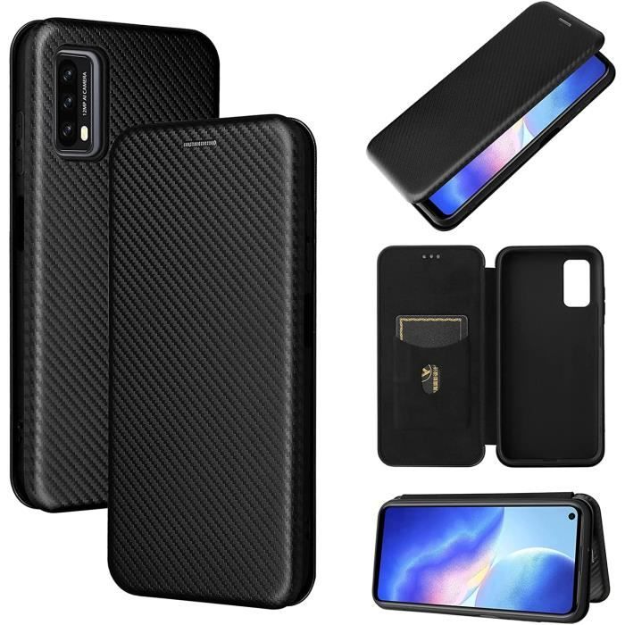 Coque Blackview A90 Flip Cuir avec Carte Fentes PC en Fibre de Carbone ...