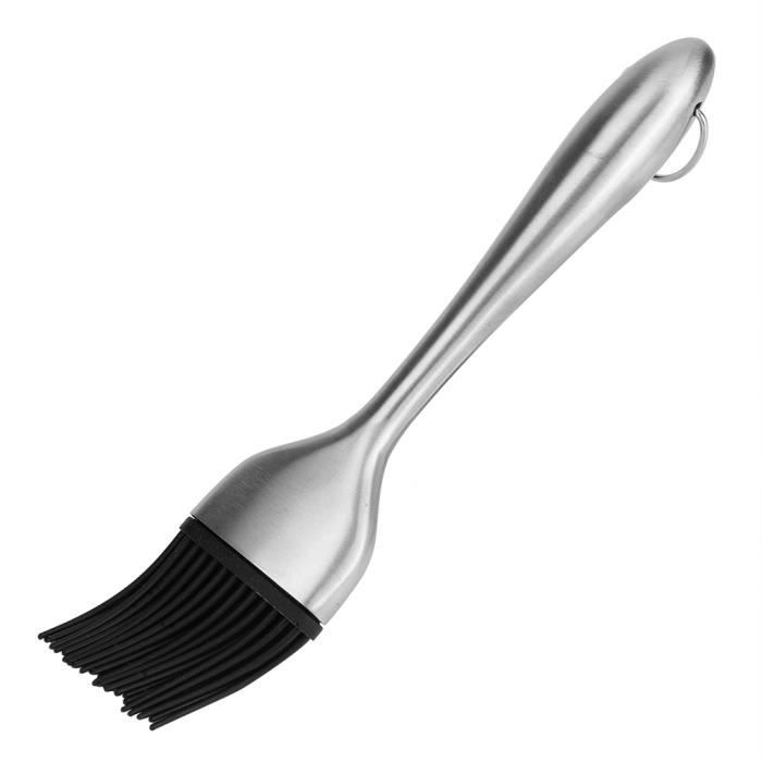Keenso Brosse en silicone Poignée en acier inoxydable avec tête en ...