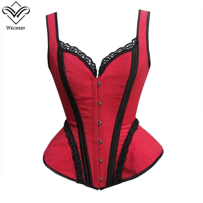 Corset et bustiers victoriens pour femmes,corsage de fête vintage,vêtements gothiques sexy à col ...