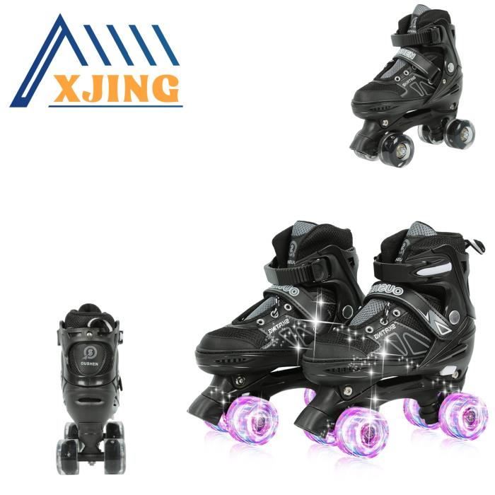 Patins à roulettes quadruples XJING - Tout noir - Taille M (32-37 ...