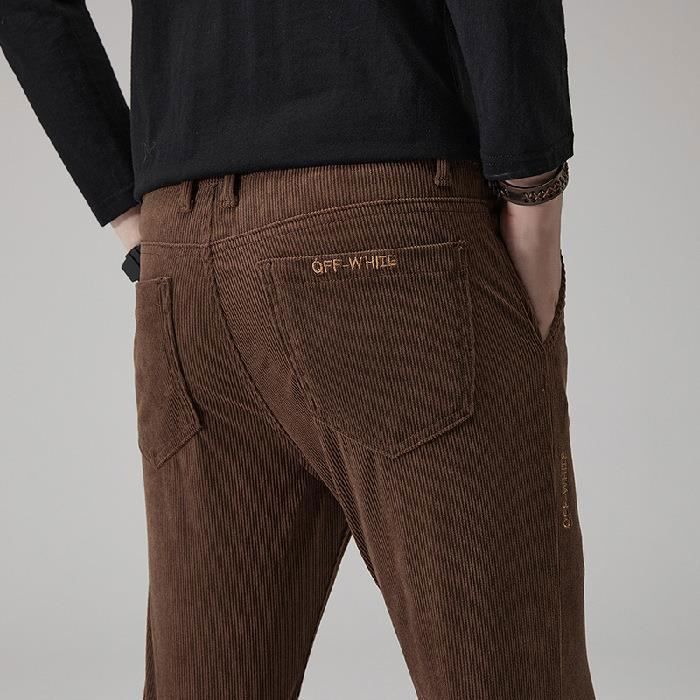 Pantalon Velours Côtelé Homme Coupe Droite Casual Pantalon Epais Taille ...