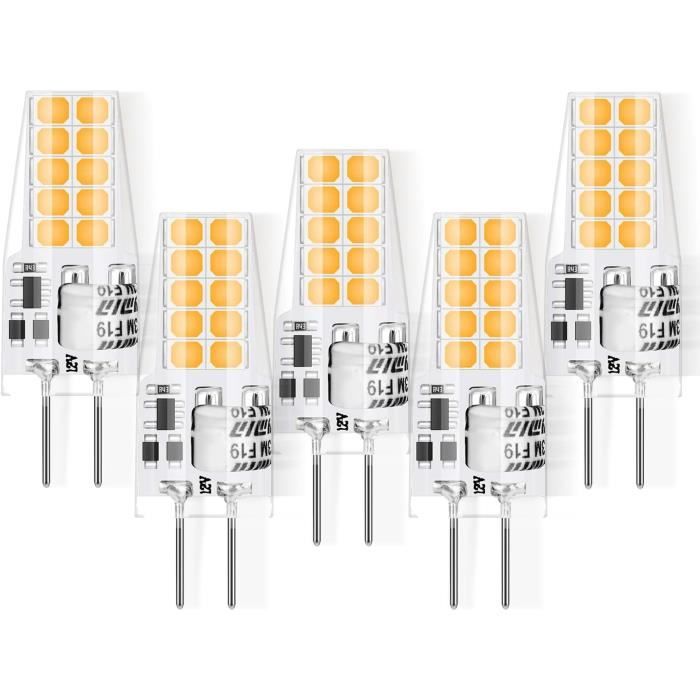 MUSUNIA G4 LED 3W 12V AC-DC Ampoules, G4 3W led Équivalent 30W Ampoule Halogène, Blanc Chaud ...