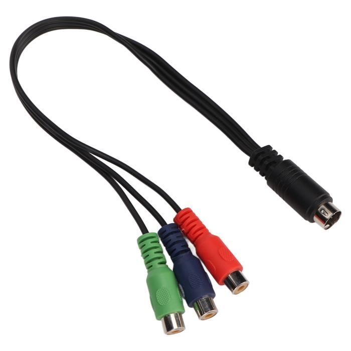 Tbest câble MINI DIN 9 broches mâle vers 3 RCA femelle Câble MINI DIN 9 ...
