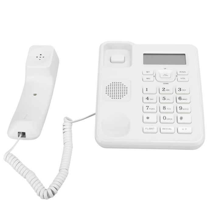 Téléphone fixe filaire, KX-T6001CID Bureau d'affaires d'hôtel à gros boutons Téléphone fixe ...