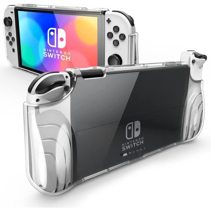 Switch OLED Protection Transparente avec Poignée Ergonomique en TPU Compatible avec Nouveau ...