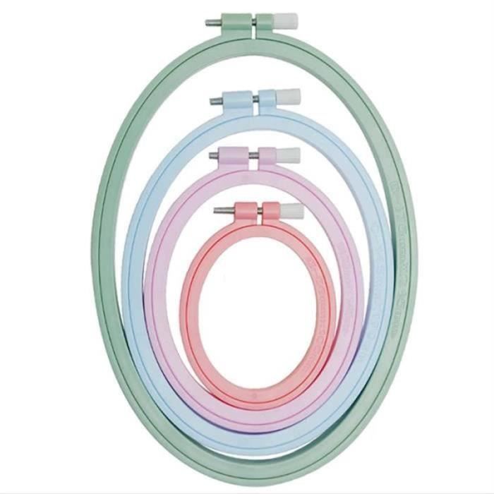 4 PièCes 4 Tailles Cerceaux de Broderie Ovales Cadres de Broderie de ...