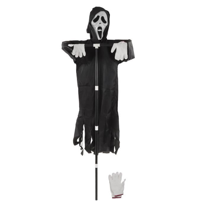 JIA - Épouvantail Polyester PVC avec Poteau Amovible Jardin Ghostface ...