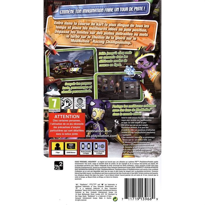 MODNATION RACERS / JEU CONSOLE PSP - Cdiscount Jeux vidéo