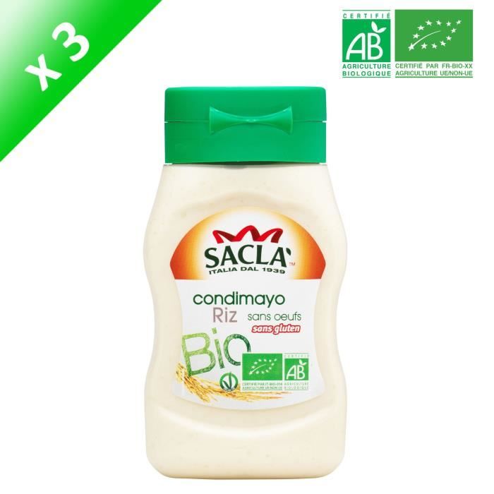 SACLA Condimayo de riz sans œufs - Bio - 3x 290 ml - Cdiscount Au quotidien