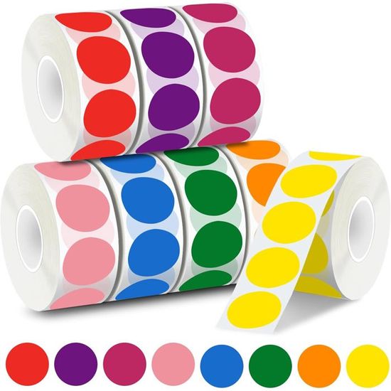 4000 Gommettes Rondes Multicolore,25Mm Gommettes Autocollantes Ronde ...