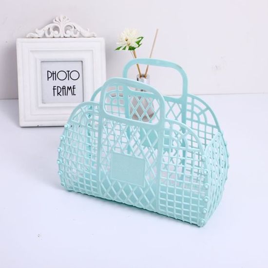 Panier à linge,Panier de rangement pliable en plastique ajouré,coloré,à ...