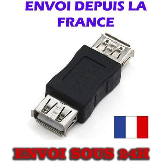 Adaptateur USB - DAX - Raccord USB femelle/femelle - USB 2.0 - Noir ...