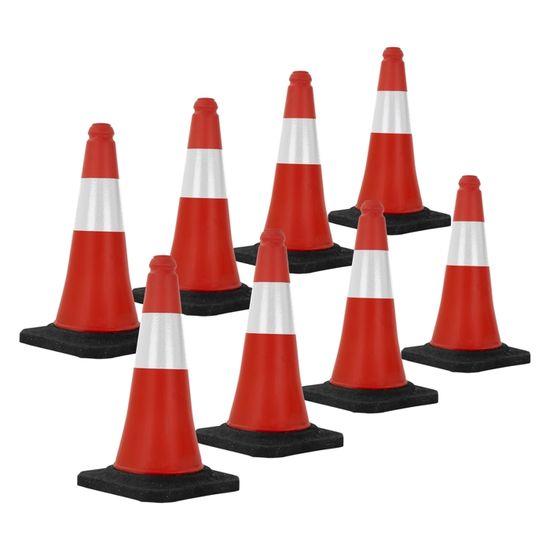 ECD Germany 8x Cônes Signalisation Pylône 51 cm PVC Rouge/Blanc ...