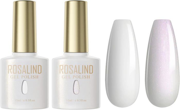 Vernis Semi Permanent Pailleté Blanc Laiteux Vernis À Ongle 15Ml Uv Led ...