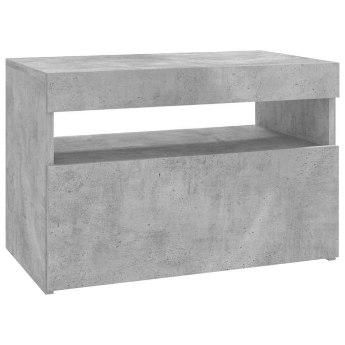 Meuble TV - Banc TV - Table TV - avec lumières LED - Gris béton ...