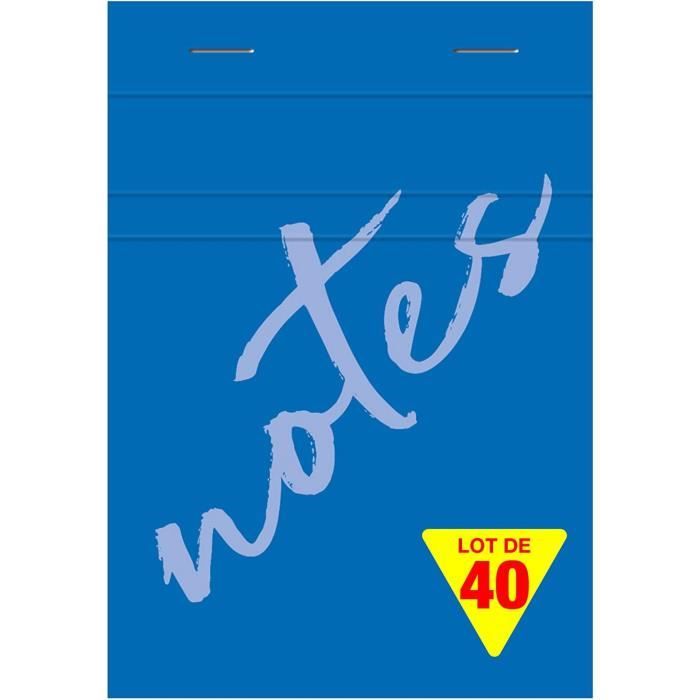 15357C Un Carton De 40 Blocs Notes Agrafés En Tête Bleu (Une Marque De ...