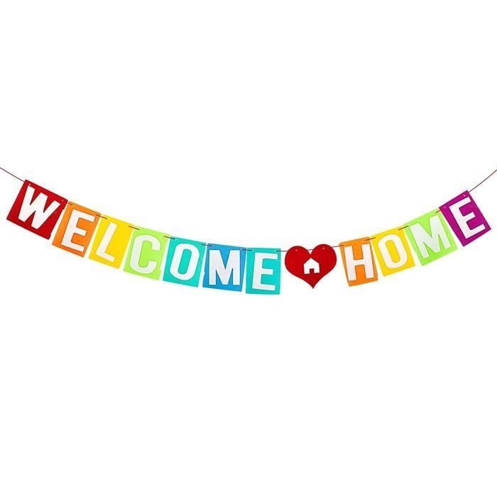 Bannière Pastel Welcome Home Baptême Guirlande Bunting Banner Feutre ...
