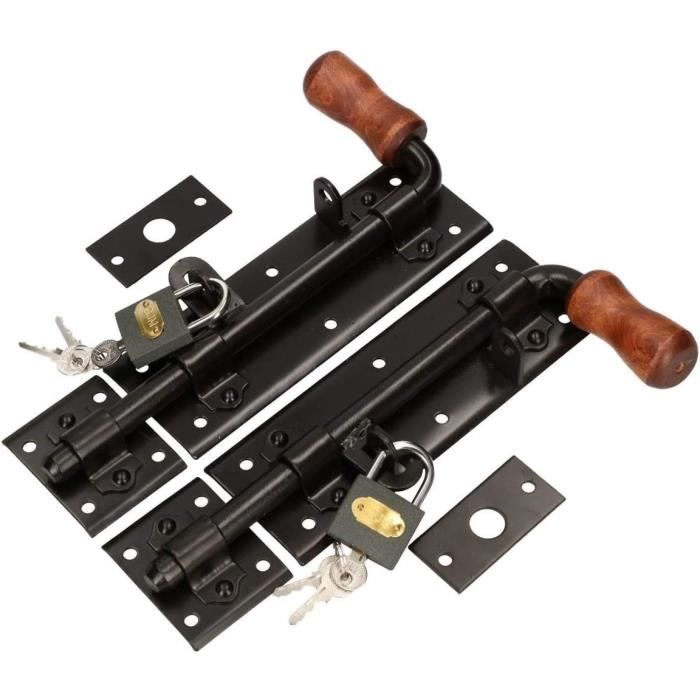 LIWI-® Lot de 2 verrous de portail 280 mm à droite et à gauche avec ...