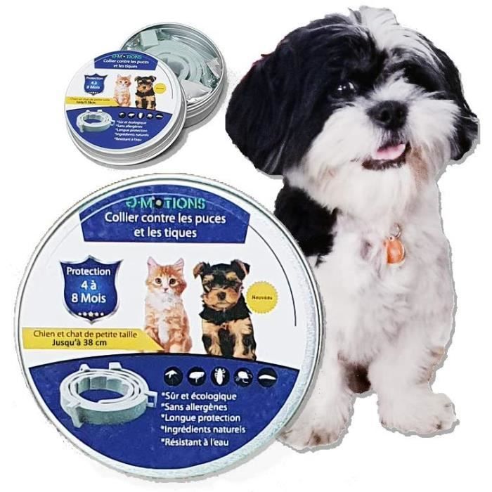 Collier Naturel Antipuces Anti-Tiques Chiens-Chats, Résistant à l’Eau ...