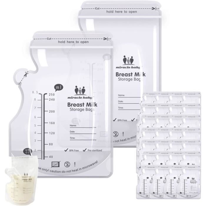 Lot de 30 sacs de rangement pour lait maternel, sac de rangement pour ...