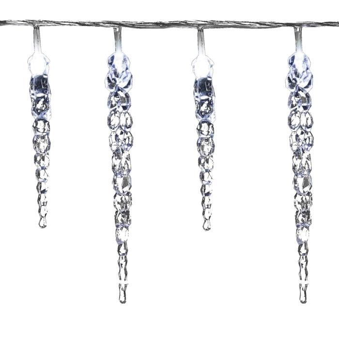 Guirlande lumineuse VOLTRONIC Stalactites à 40 LEDs blanches - 5,5m ...