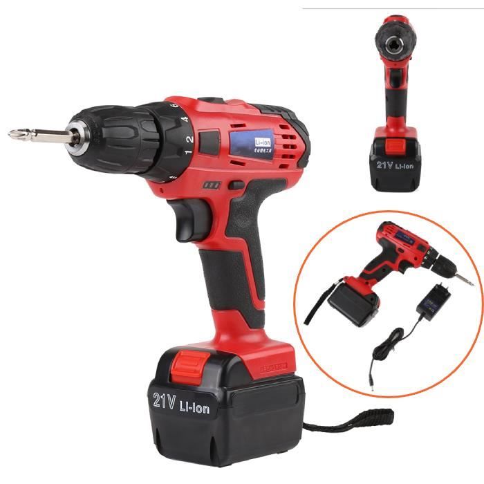 Perceuse visseuse sans fil 21V - Batterie Li-ion 21V - chargeur ...