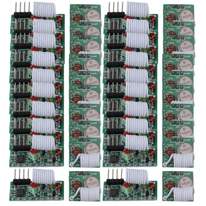 Module émetteur et récepteur sans fil RF 20x BQLZR vert 433 MHz ...
