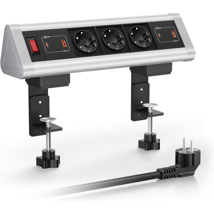Multiprise De Table 2 Usb A+C Pd40W Avec Interrupteur, Multiprise 3 ...