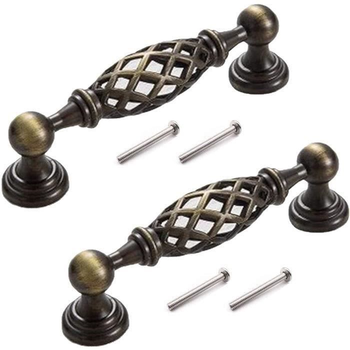 Poignée de Meuble - HAOPYOU - Modèle Antik - Bronze - 96mm - Lot de 2 ...