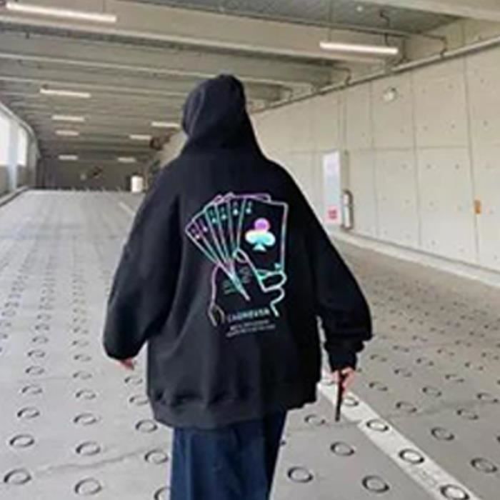 Sweat à capuche pour homme fin et réfléchissant style hip hop ...
