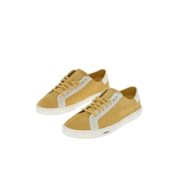 BASKETS DIESEL, AUTRES MATÉRIAUX 100%, couleur JAUNE, Outlet, code ...