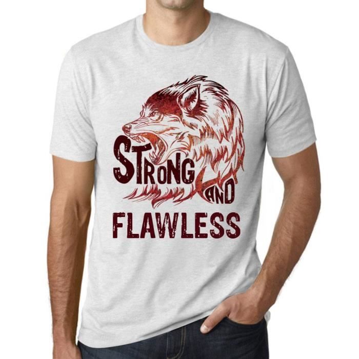Homme Tee-Shirt Loup Fort Et Sans Défaut – Strong Wolf And Flawless – T ...