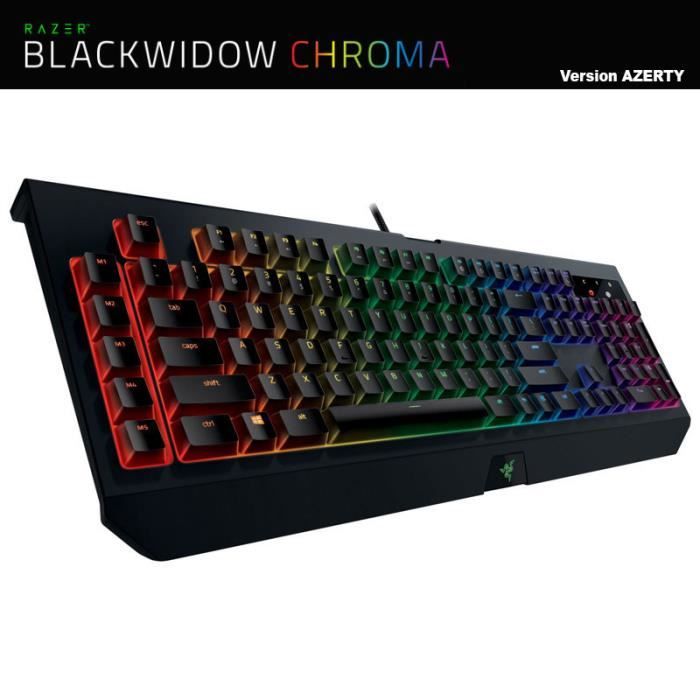Clavier PC Gamer Mécanique Razer BlackWidow Chroma RZ03-0122 AZERTY RGB ...