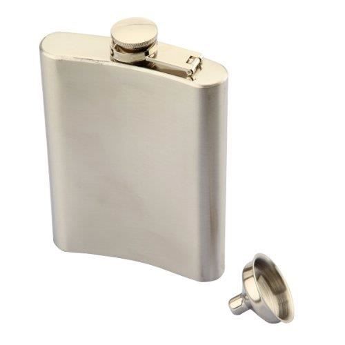 Flasque Acier Inox Alcool-Vin-Whiskey + Entonnoir Bouchon Baionnette ...