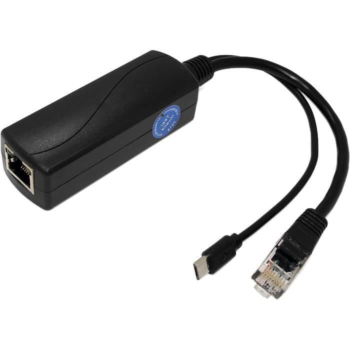 REVODATA Micro USB Port PoE Splitter Gigabit 5V-3A, PoE vers Micro USB ...
