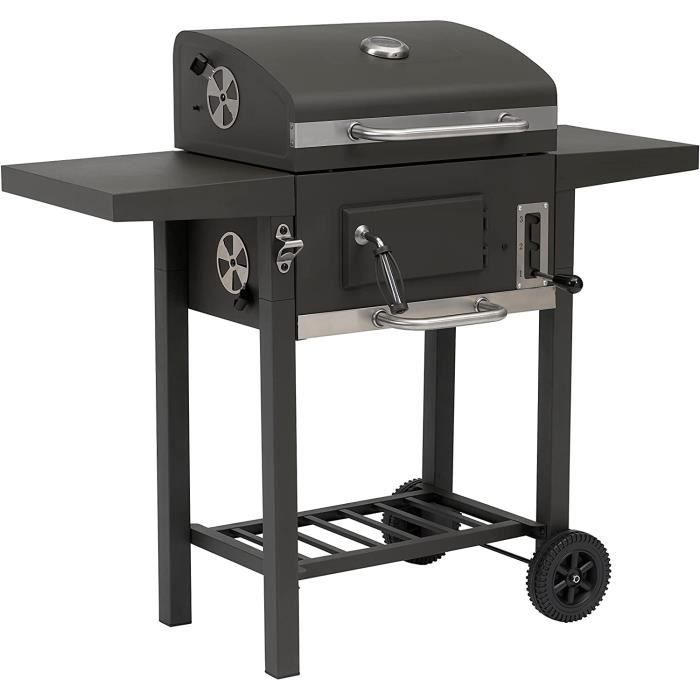 Tepro Toronto Barbecue à charbon compact Anthracite-acier inoxydable177 ...