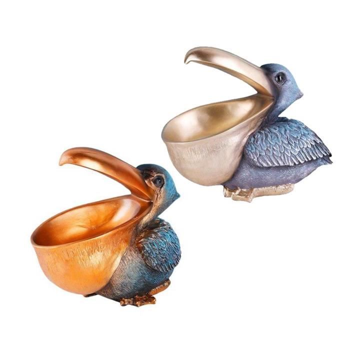 2x Pelican Figurine Key Bol Bol Big Bouche Statue Candy Disque ...