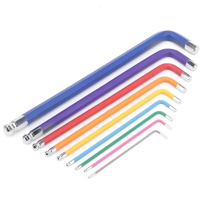 Jeu de clés hexagonales - VVIKIZY - Acier chrome-vanadium - Diamètres ...