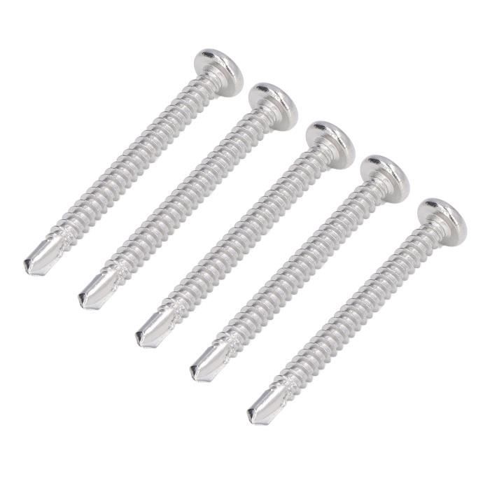 YOSOO Ensemble de vis autoperceuses Lot de 50 vis autoperceuses à tête ronde en acier inoxydable ...