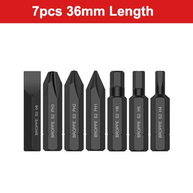 VISSEUSE - DEVISSEUSE,7pcs 36mm--Jeu'embouts de tournevis à percussion 36mm-80mm, 7 pièces, jeu ...