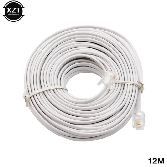 3M -Connecteur de câble d'extension téléphonique RJ11 6P4C,30M-15M-12M ...