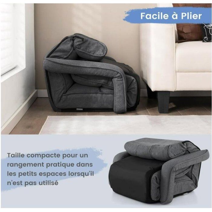 Fauteuil de Sol - RELAX4LIFE - Tube d'Acier - Réglable en 6 Positions ...
